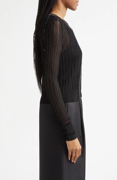 TOCCIN Crosby Ribbed Button Front Crop Cardigan