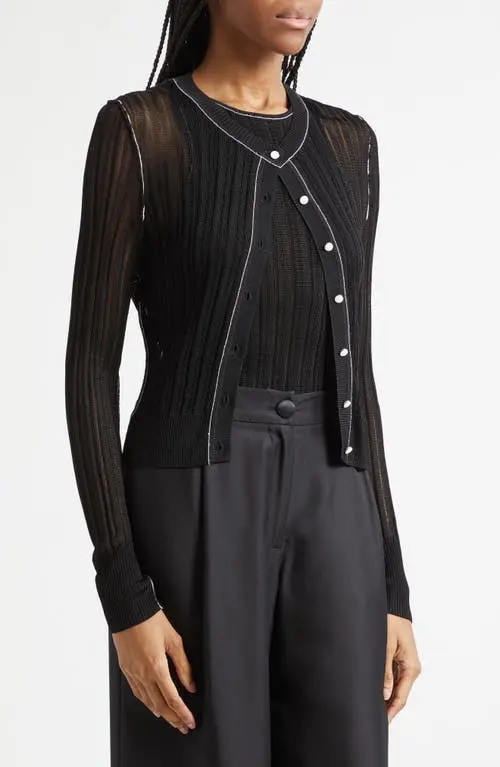 TOCCIN Crosby Ribbed Button Front Crop Cardigan