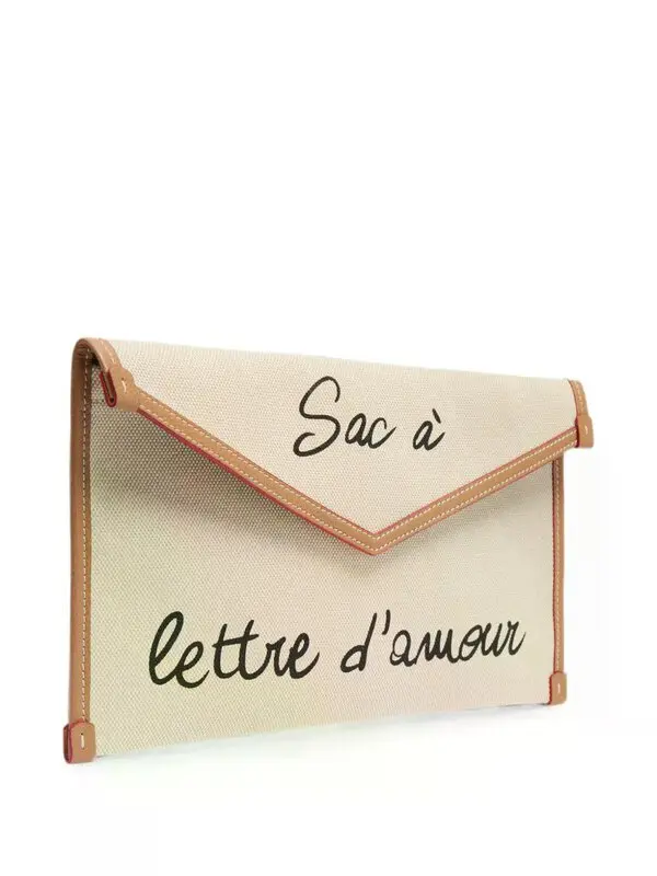 LANCEL Canvas And Leather Clutch Bag