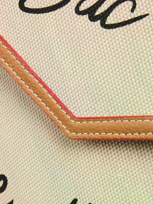 LANCEL Canvas And Leather Clutch Bag