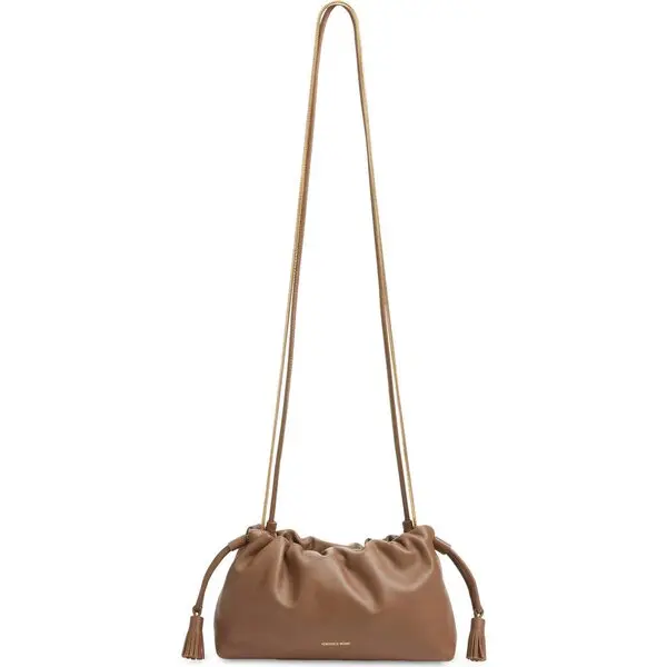 Veronica Beard Small Stash Leather Bag - Bark