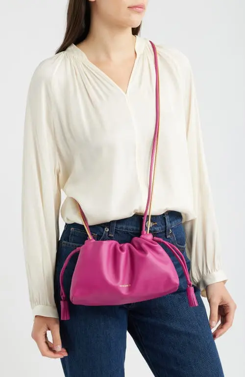 Veronica Beard Small Stash Leather Bag - Berry