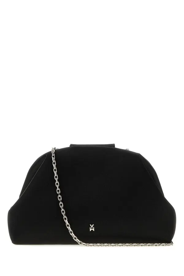 Amina Muaddi Satin Camelia Clutch