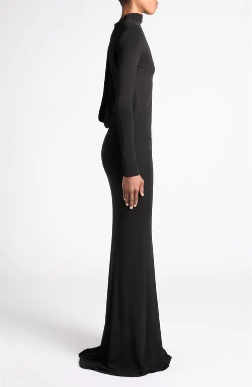 TOM FORD Long Sleeve Crepe Jersey Gown