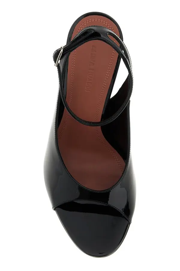 Amina Muaddi Leather Anok Sandals
