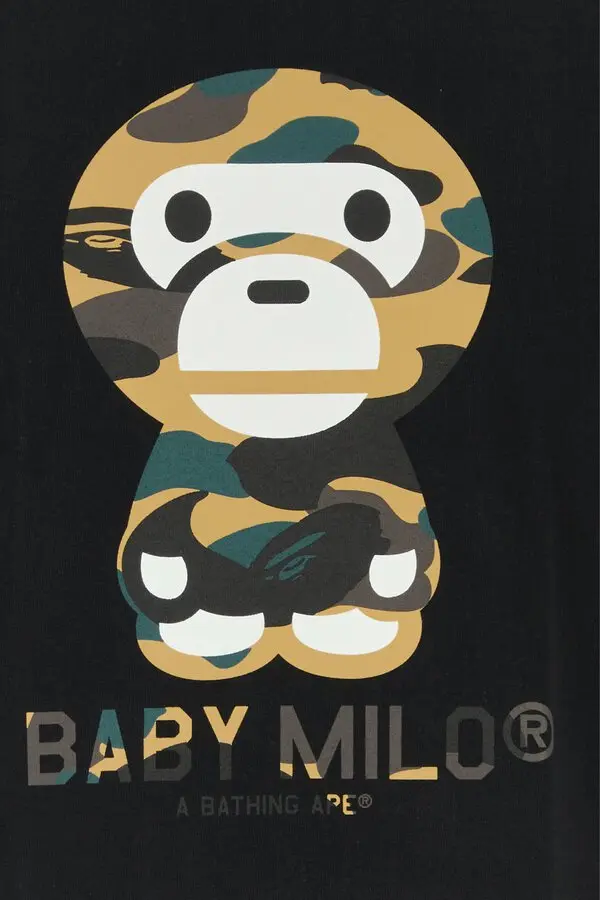 A BATHING APE Cotton 1st Camp Baby Milo T-shirt - Black