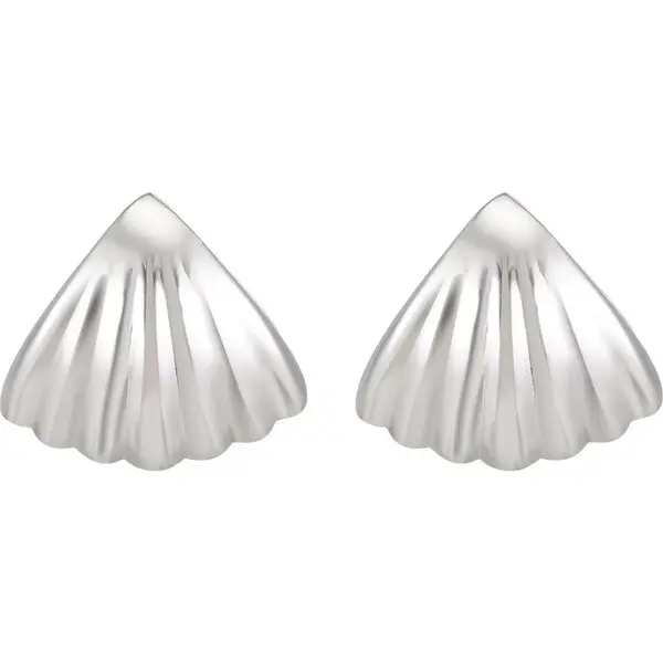 ST. MORAN Statement Palm Hoop Earrings - Silver