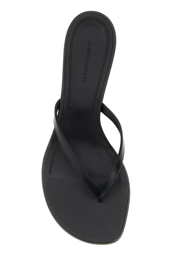 Amina Muaddi Nappa Leather Juliette Thong Mules