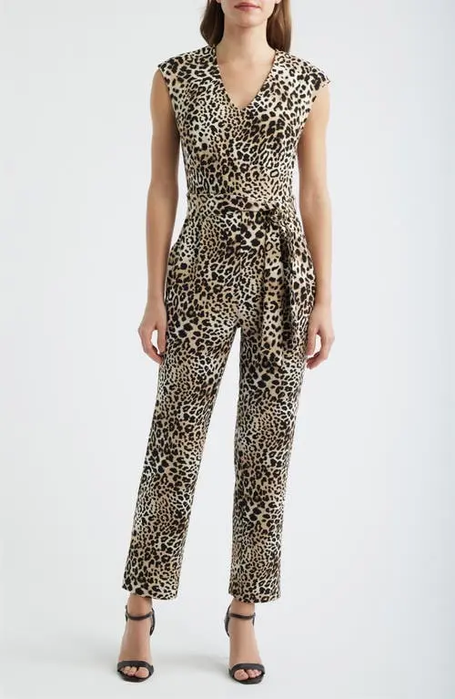 Anne Klein Extended Shoulder Straight Leg Jumpsuit - Anne Black Multi