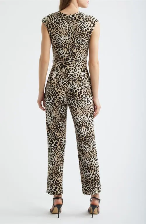 Anne Klein Extended Shoulder Straight Leg Jumpsuit