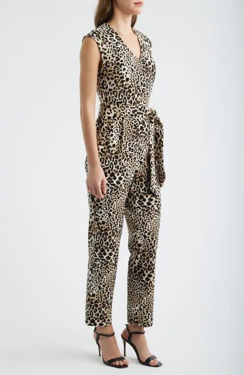 Anne Klein Extended Shoulder Straight Leg Jumpsuit