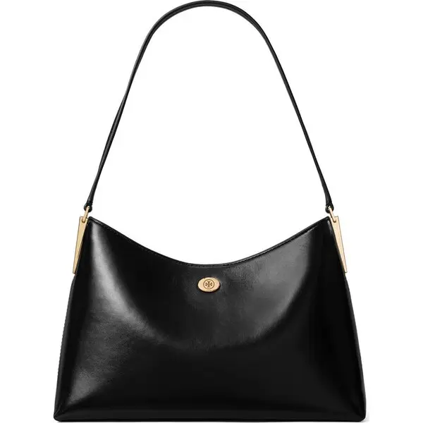 Tory Burch Small Robinson Leather Shoulder Bag - Black