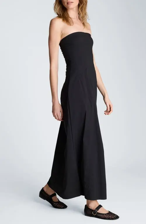 KENNETH COLE Strapless Stretch Poplin Maxi Dress