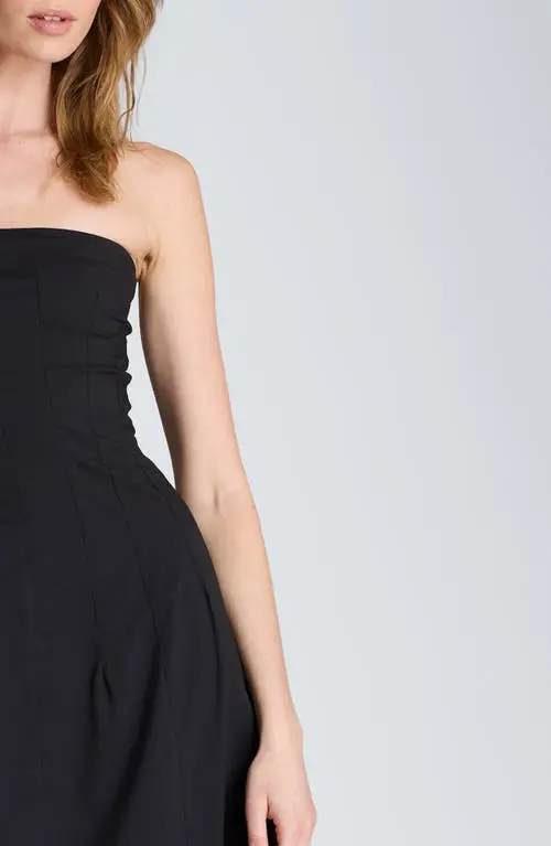 KENNETH COLE Strapless Stretch Poplin Maxi Dress
