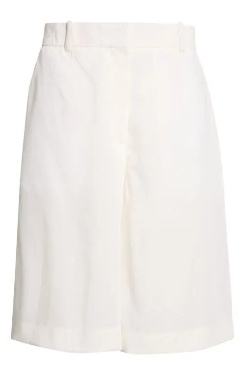 TOTEME Tailored Wide Leg Knee Length Shorts - Ecru