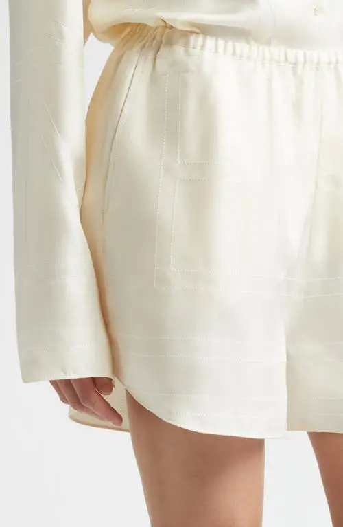TOTEME Monogram Organic Silk Pajama Shorts