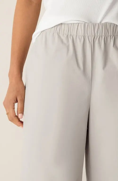 Eileen Fisher Wide Leg Stretch Organic Cotton Ankle Pants