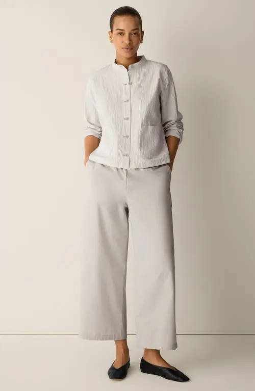 Eileen Fisher Wide Leg Stretch Organic Cotton Ankle Pants