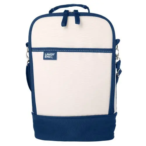 LANDS' END Medium Wine Cooler Bag With 2 Bpa-free Glasses - Navy