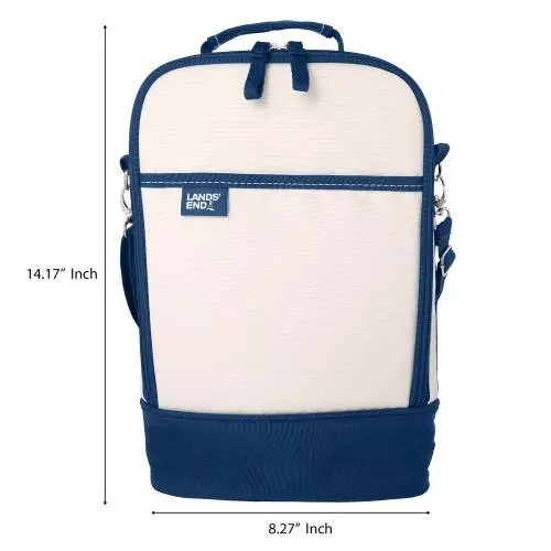 LANDS' END Medium Wine Cooler Bag With 2 Bpa-free Glasses