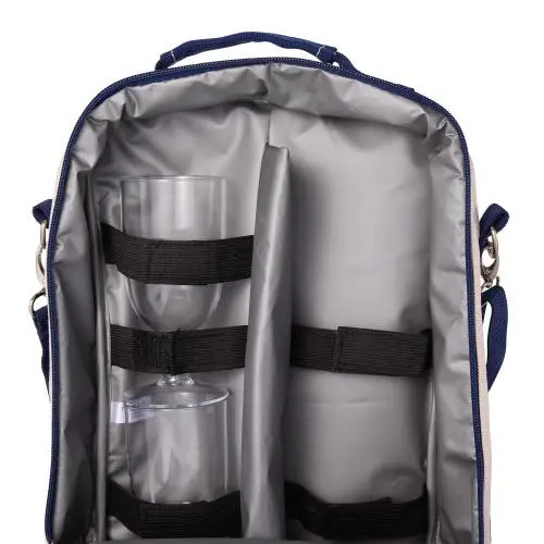 LANDS' END Medium Wine Cooler Bag With 2 Bpa-free Glasses