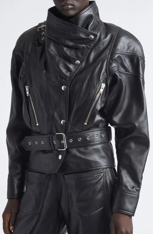 Vaquera Bombshell Belted Leather Jacket