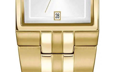 BOSS Strivo Goldtone Tank Bracelet Watch