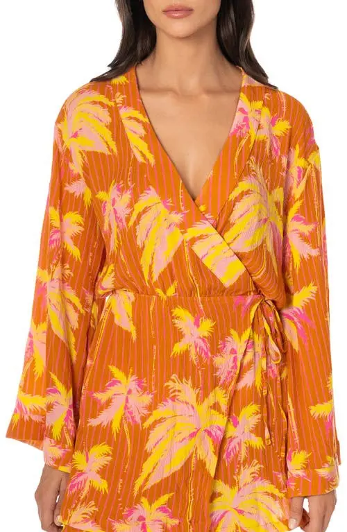 MAAJI Sunkissed Shore Zaira Long Sleeve Cover-up Wrap Dress