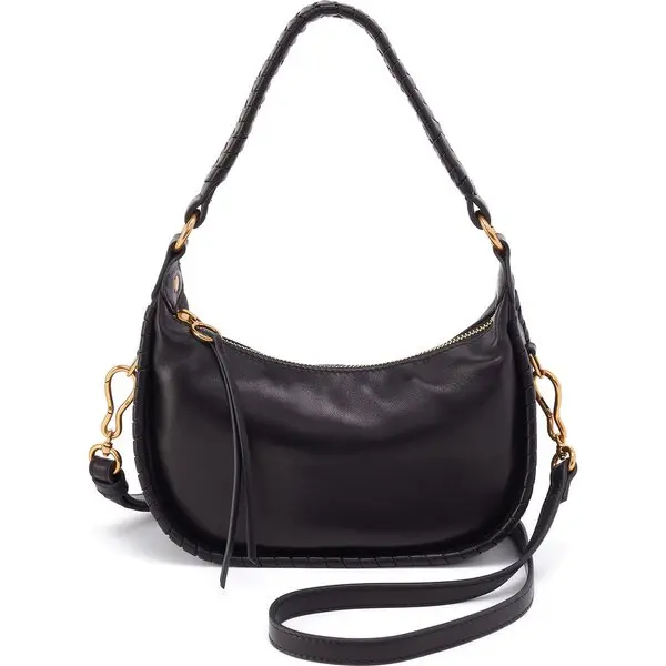 Hobo Small Mia Leather Crescent Bag - Black