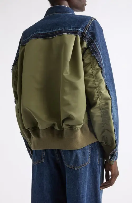 Sacai Denim & Nylon Twill Jacket - Blue