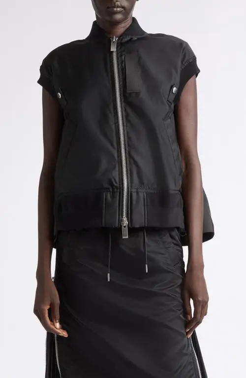 Sacai Nylon Twill Bomber Vest - Black