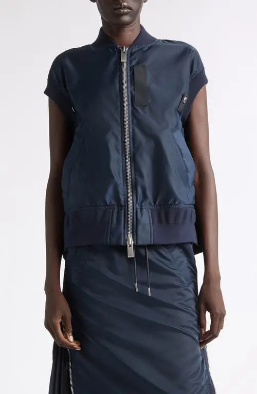 Sacai Nylon Twill Bomber Vest - Navy