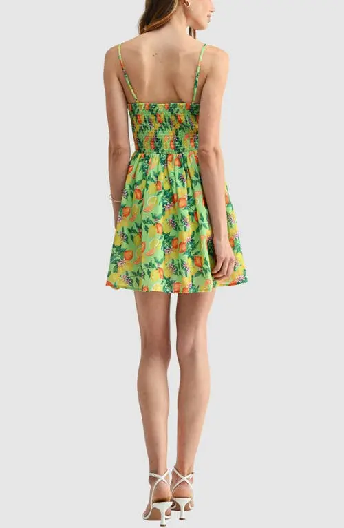 ALL IN FAVOR Printed Square Neck Mini Dress