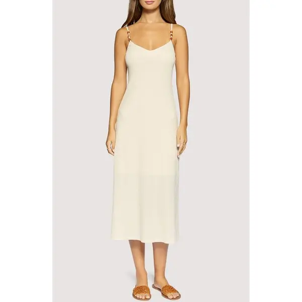 LOST + WANDER Juno Bead Strap Midi Dress - Ivory