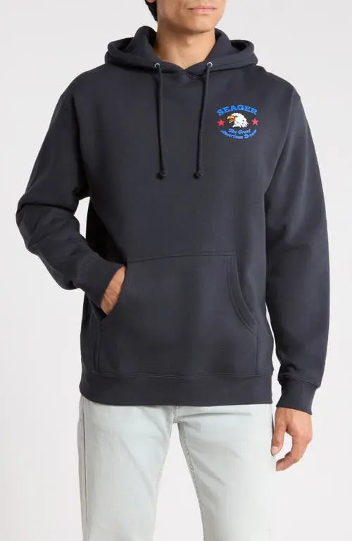 SEAGER CO Graphic Hoodie - Navy