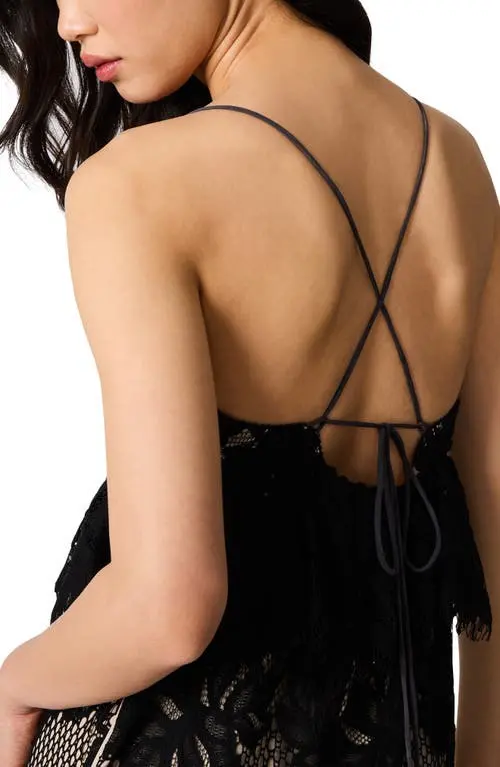 Steve Madden Annette Lace Tiered Maxi Dress - Black