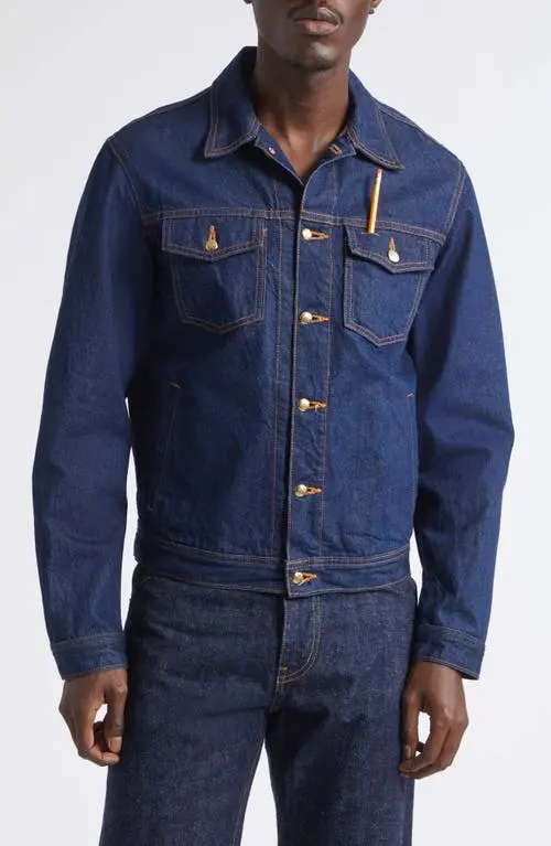 RODEO WORK WEAR Denim Trucker Jacket - Deep Indigo