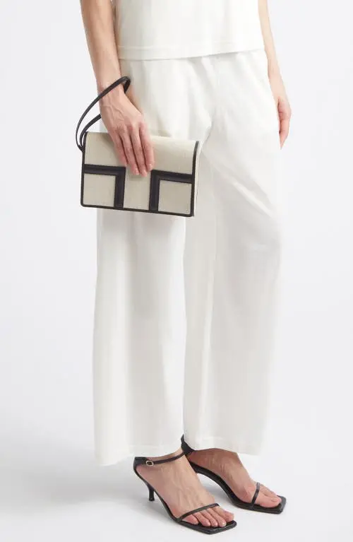 TOTEME T-flap Canvas & Leather Envelope Clutch