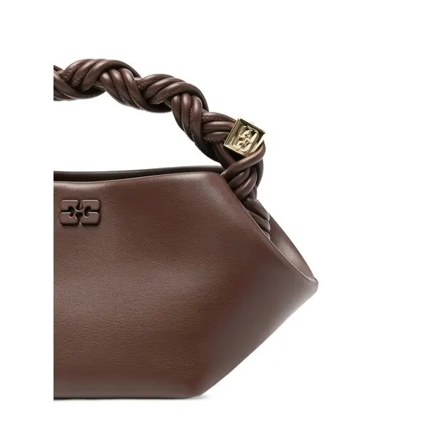 GANNI Twisted Handle Satchel Bag - Brown