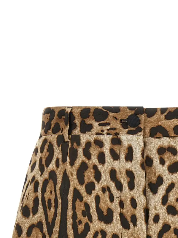 Dolce & Gabbana Dolce' High-waisted Animal Print Shorts - Brown