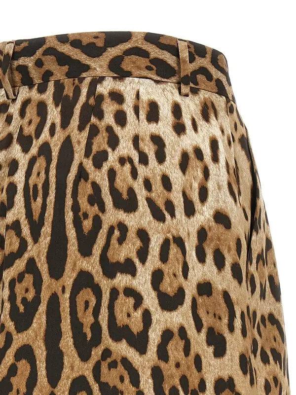 Dolce & Gabbana Dolce' High-waisted Animal Print Shorts - Brown