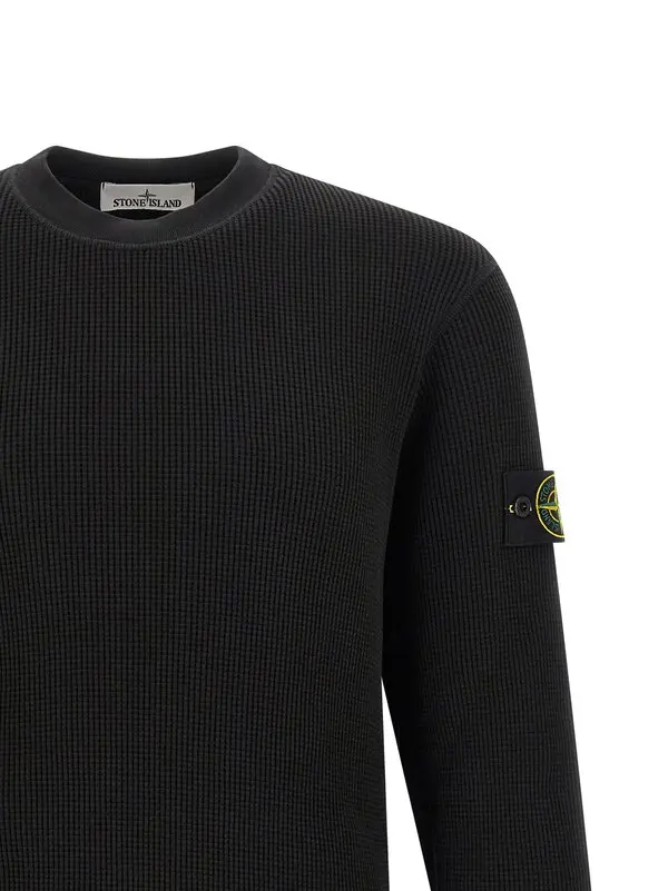Stone Island Heavy Honeycomb Cotton Fleece Crewneck Sweatshirt