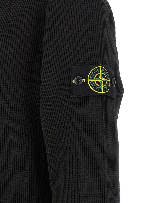 Stone Island Heavy Honeycomb Cotton Fleece Crewneck Sweatshirt