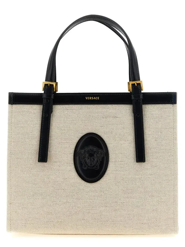 Versace Medium 'rivière' Shopping Bag - Cream