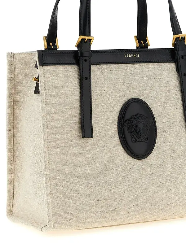 Versace Medium 'rivière' Shopping Bag - Cream