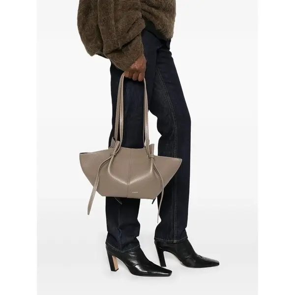 Yuzefi Tote Bag With Knot Detail - Brown