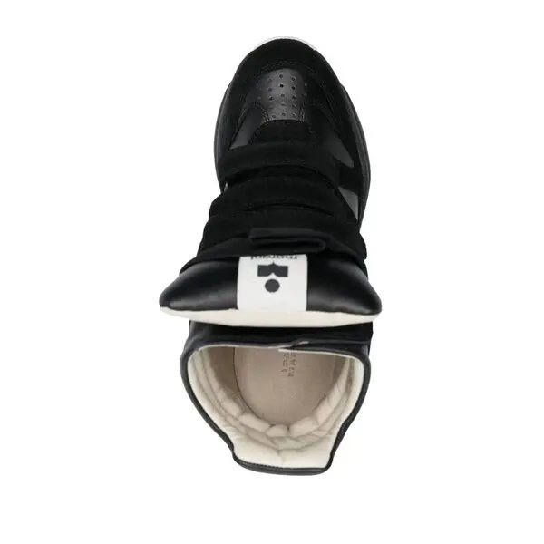 Isabel Marant Étoile Calf Leather And Suede High Top Sneakers - Black