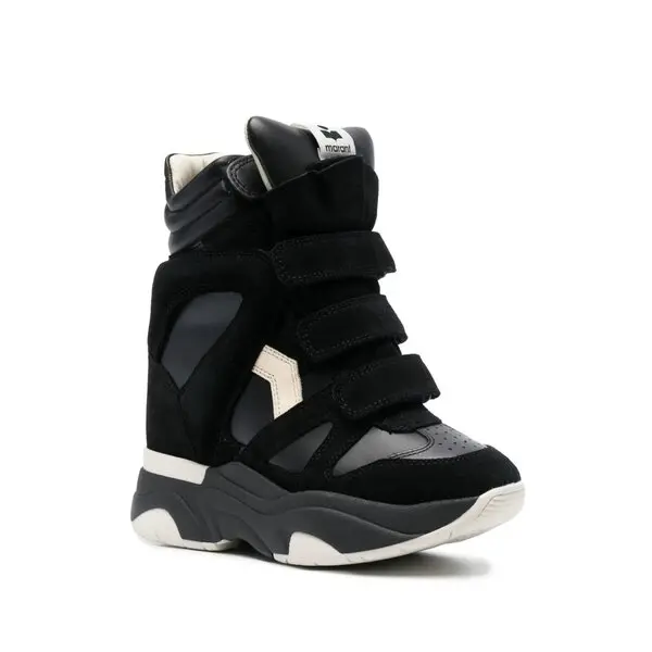 Isabel Marant Étoile Calf Leather And Suede High Top Sneakers