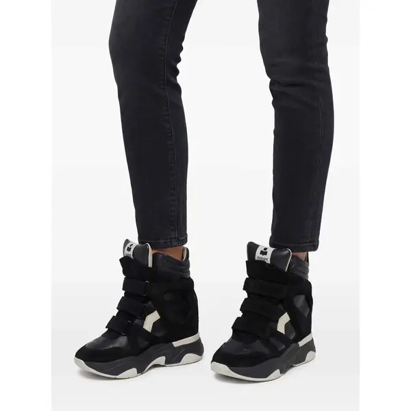 Isabel Marant Étoile Calf Leather And Suede High Top Sneakers