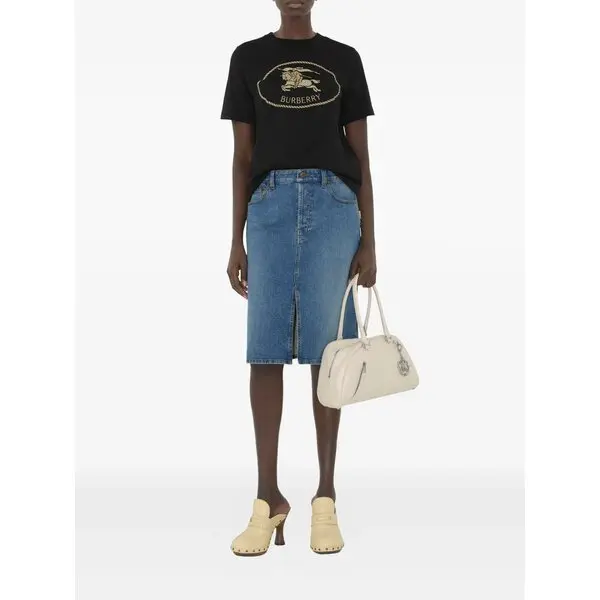 Burberry Cotton T-shirt With Equestrian Knight Motif